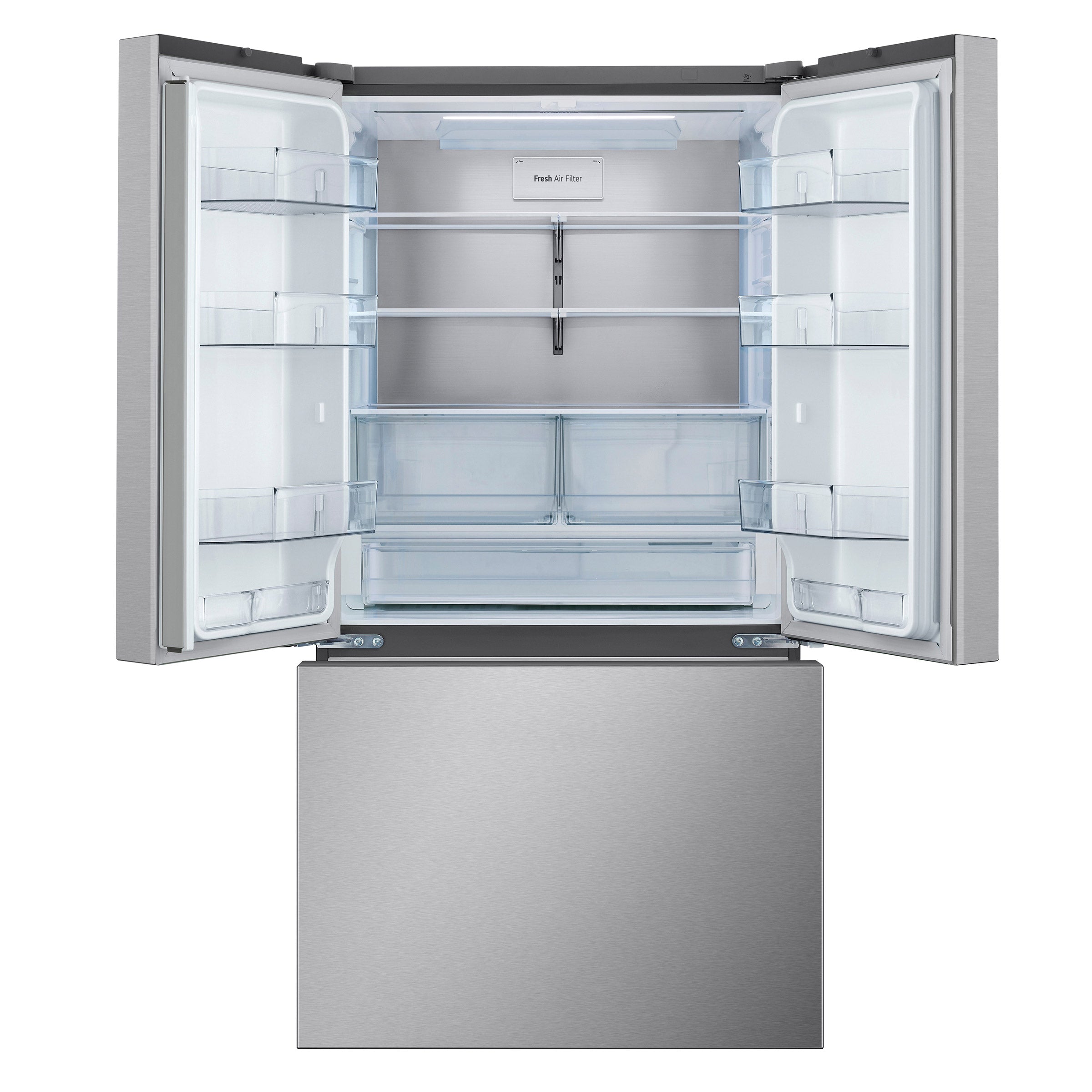 LG 32 cu. ft. French 3-Door Standard-Depth Refrigerator, Stainless Ste ...