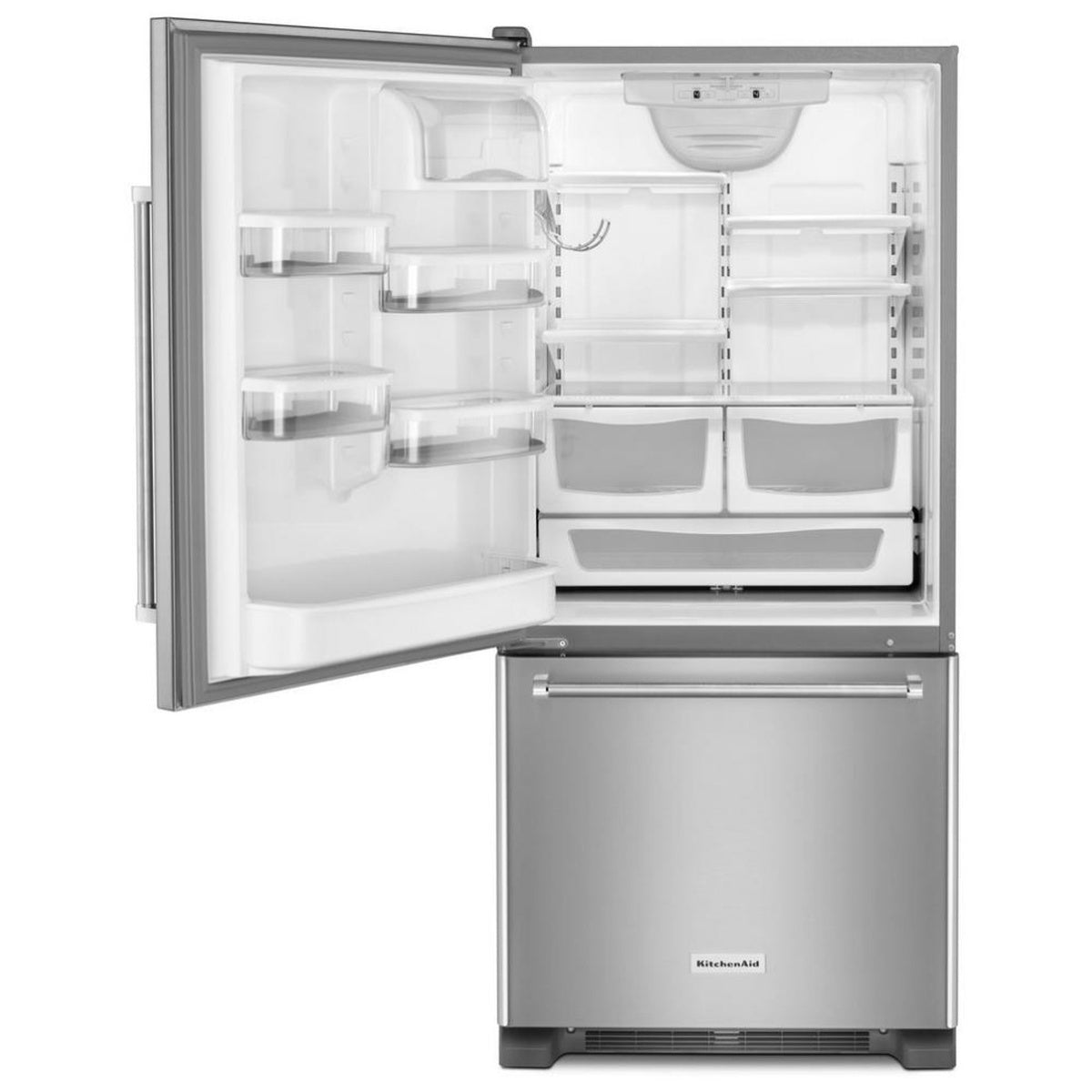 KitchenAid KRBL109ESS 30 in Bottom Freezer Refrigerator 18.7 cu ft ...